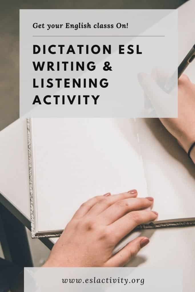 Dictation Practice: ESL Writing and Listening Activity