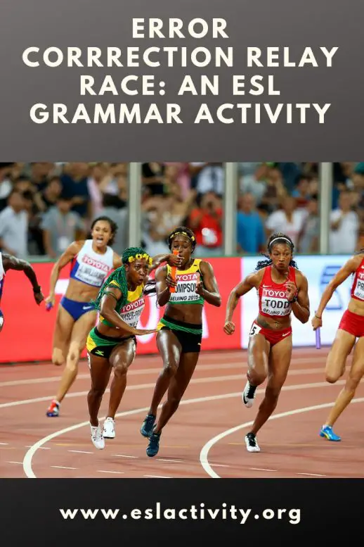 Error Correction Relay Race A Fun ESL Vocabulary And Grammar Activity