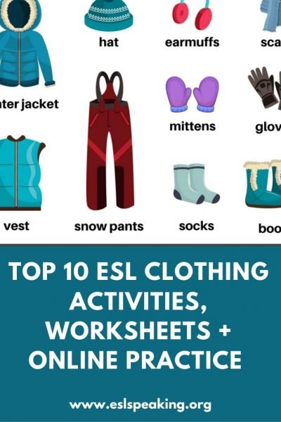 Clothing ESL Vocabulary, Games, Activities & Lesson Plan Ideas