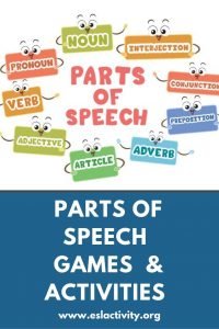 Parts of Speech ESL Games, Activities & Lesson Plan Ideas