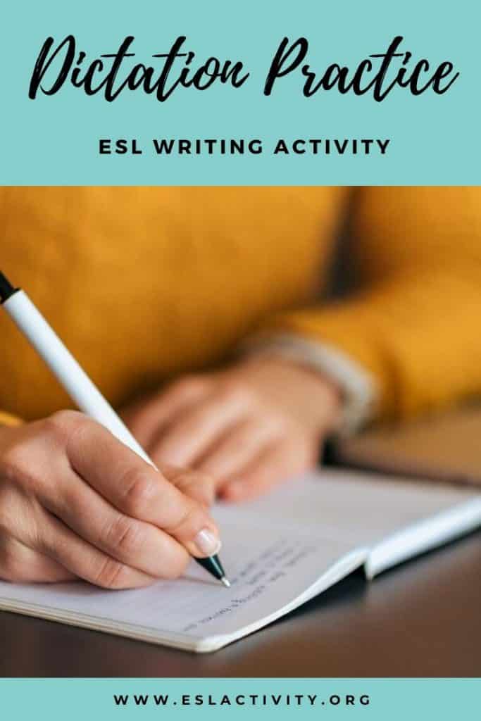 Dictation Practice ESL Writing And Listening Activity