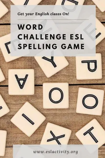ESL Spelling Game: Word Challenge | ESL Activities