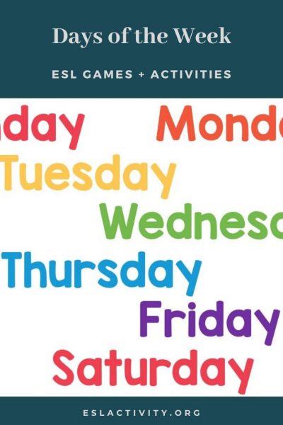 Days of the Week Activities, Games, Worksheets and Lesson Plans