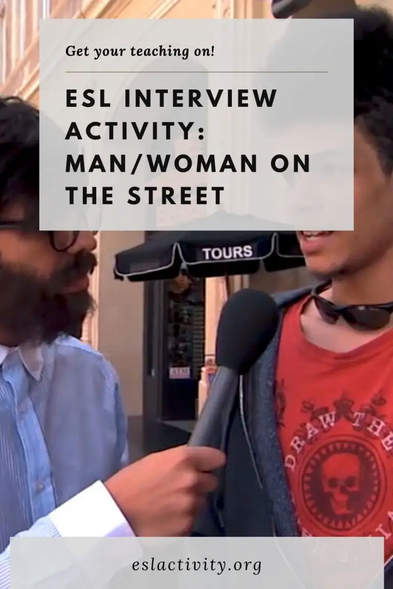 Man/Woman on the Street ESL Interview Activity | ESL Activities
