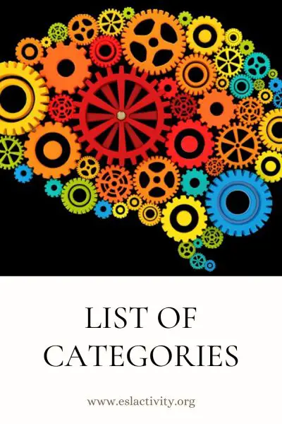 List of Categories: School, Science, People, In the World & More
