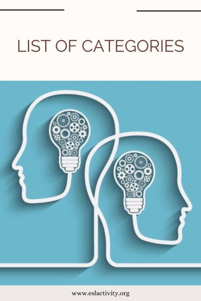 List of Categories: School, Science, People, In the World & More