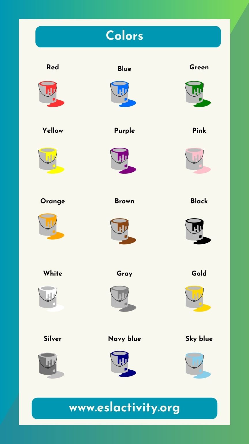 Names of Colors in English | List of Most Common Colors