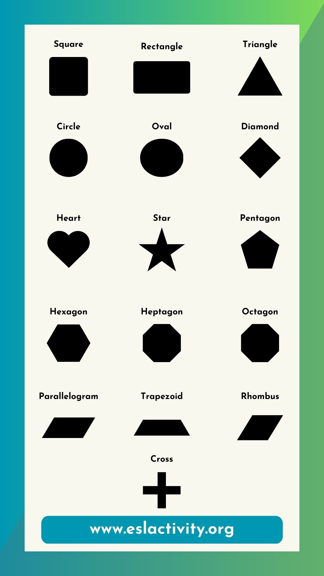 Shape Names with Pictures | Shapes in English for ESL/EFL